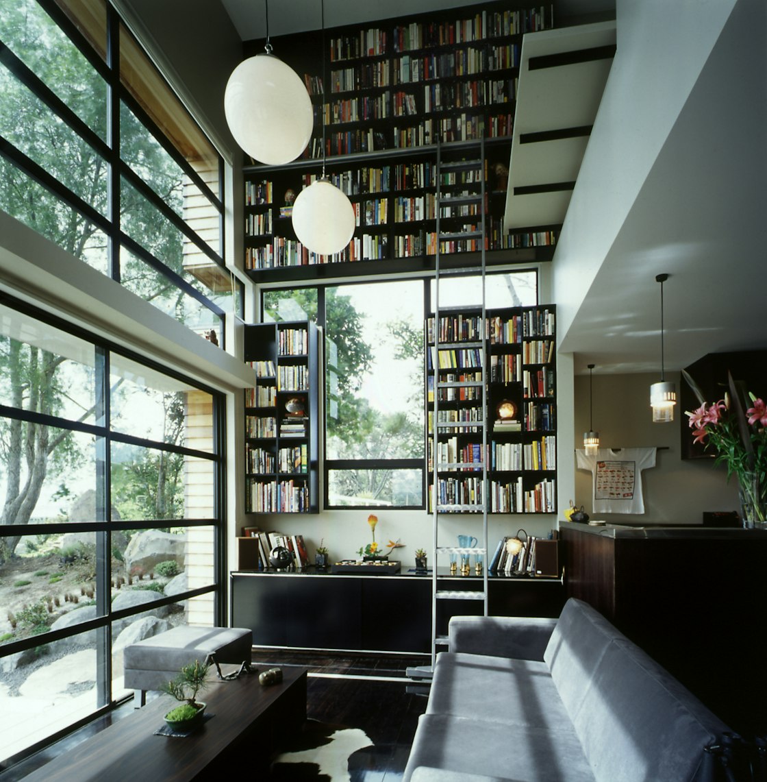 This Japanese-Style Box Home Boasts a Two-Story Bookcase - Dwell