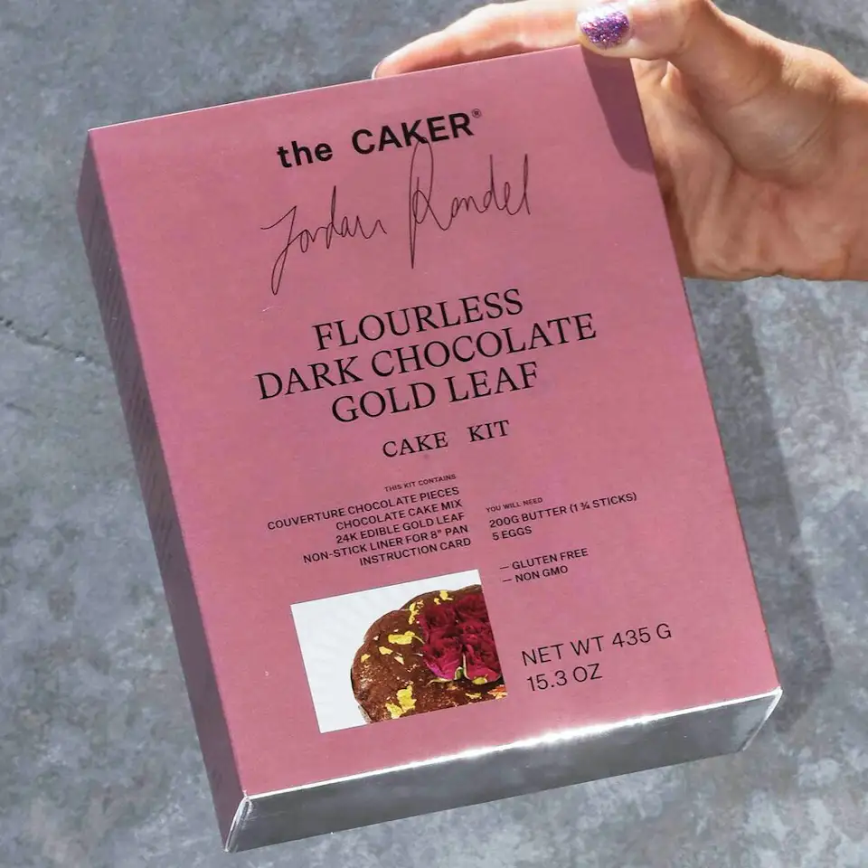 The Caker Flourless Dark Chocolate Gold Leaf Cake Kit by The Caker - Dwell