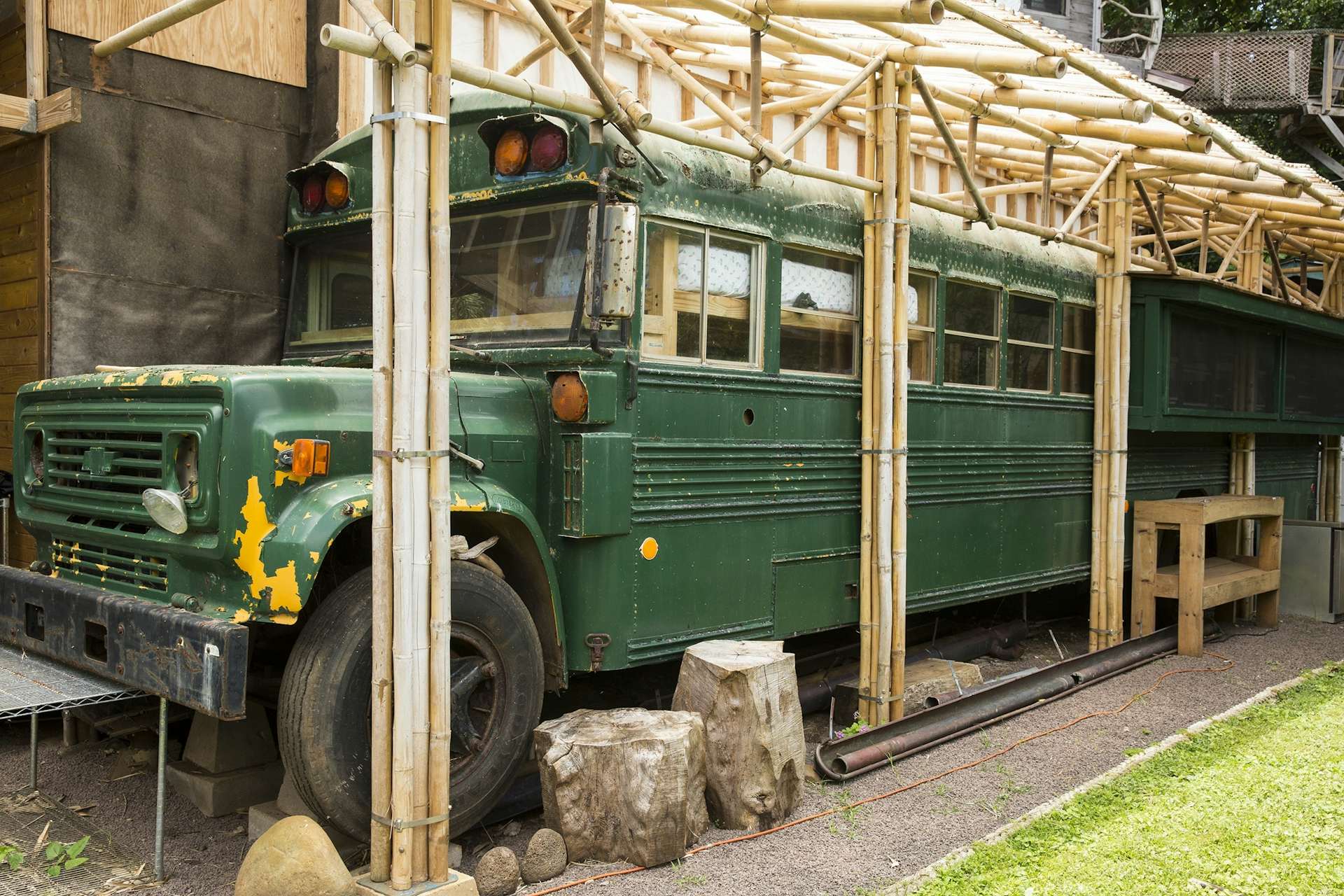 These Legendary Surfers’ Converted School Bus Connects to a Three-Story ...