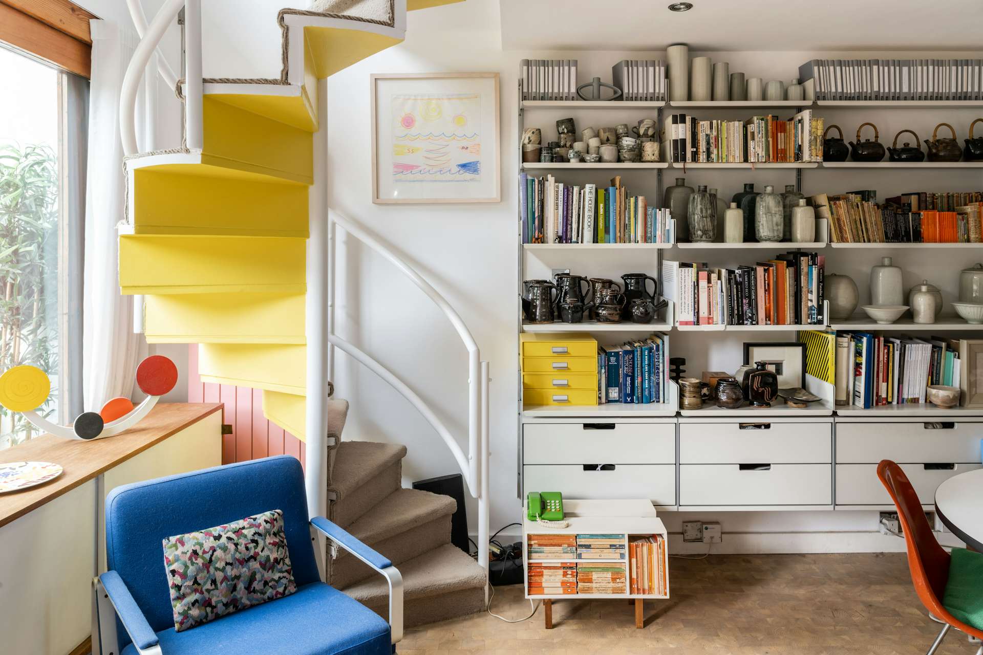 Photo 2 of 10 in A ’60s Studio With a Bright-Yellow Spiral Staircase ...
