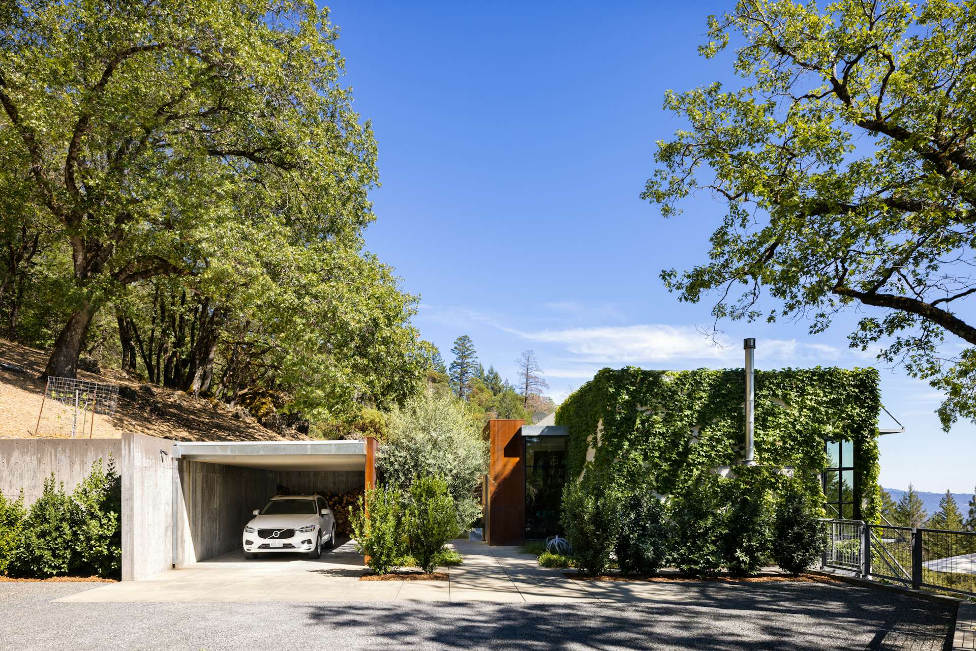 Photo 2 of 11 in This Ivy-Covered Sonoma Home Comes With a Cor-Ten ...
