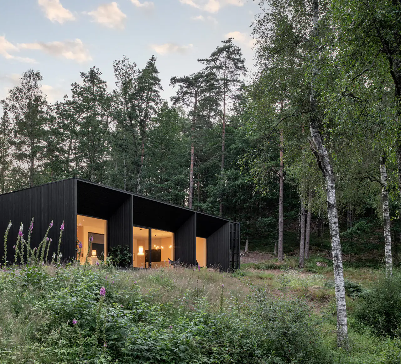 Rhythmic Black Timber Makes This Swedish Cabin Pop Against Its ...