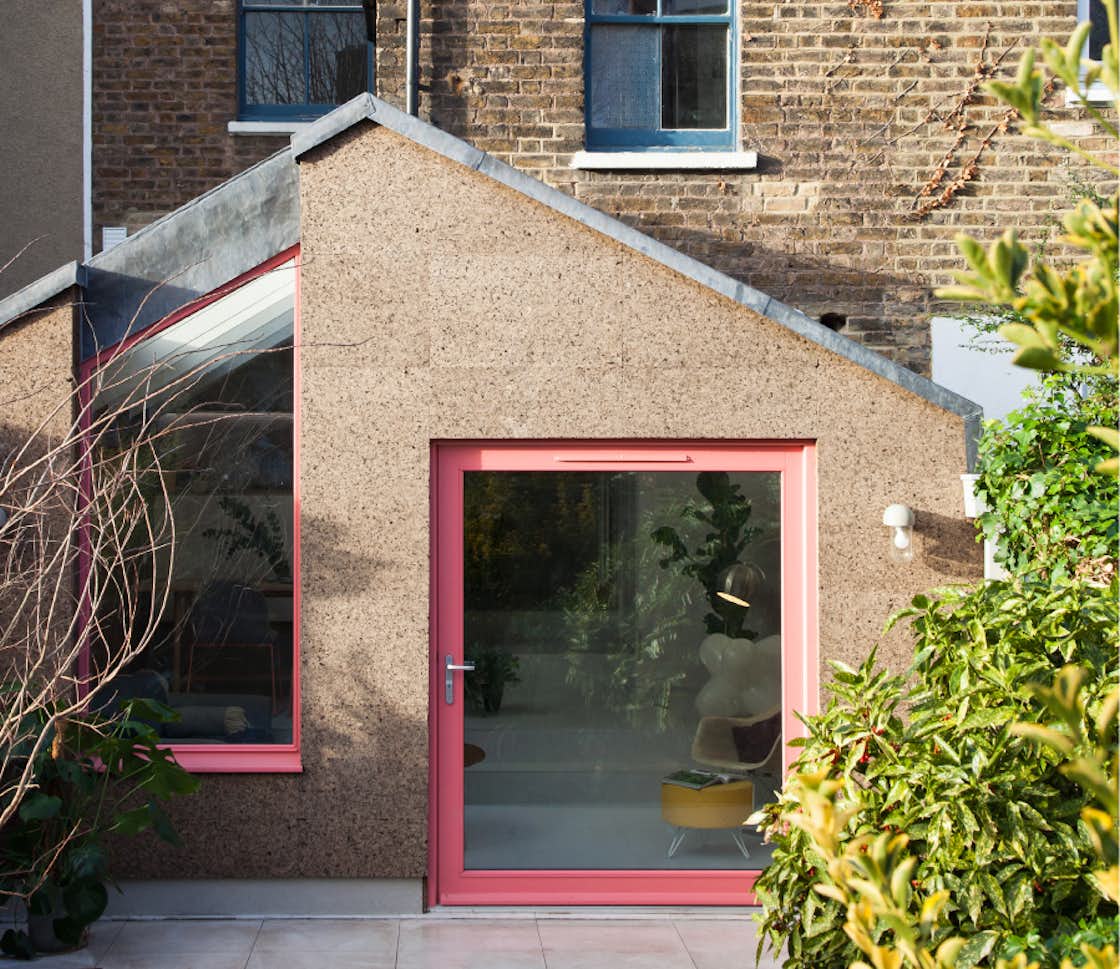 Photo 2 of 17 in A Cork-Clad Extension With Playful Pink Trim Is the ...
