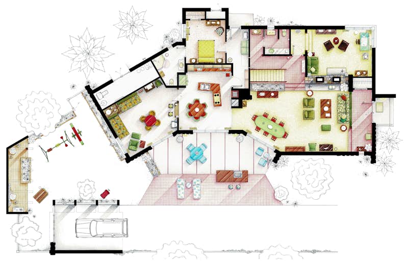 Photo 2 of 9 in What the Floor Plans for Famous Sitcom Homes Might’ve ...