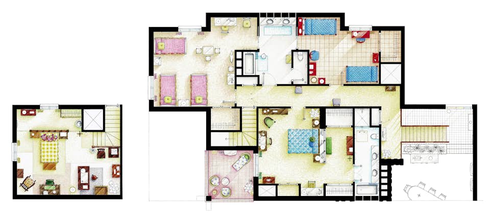 Photo 3 of 9 in What the Floor Plans for Famous Sitcom Homes Might’ve ...