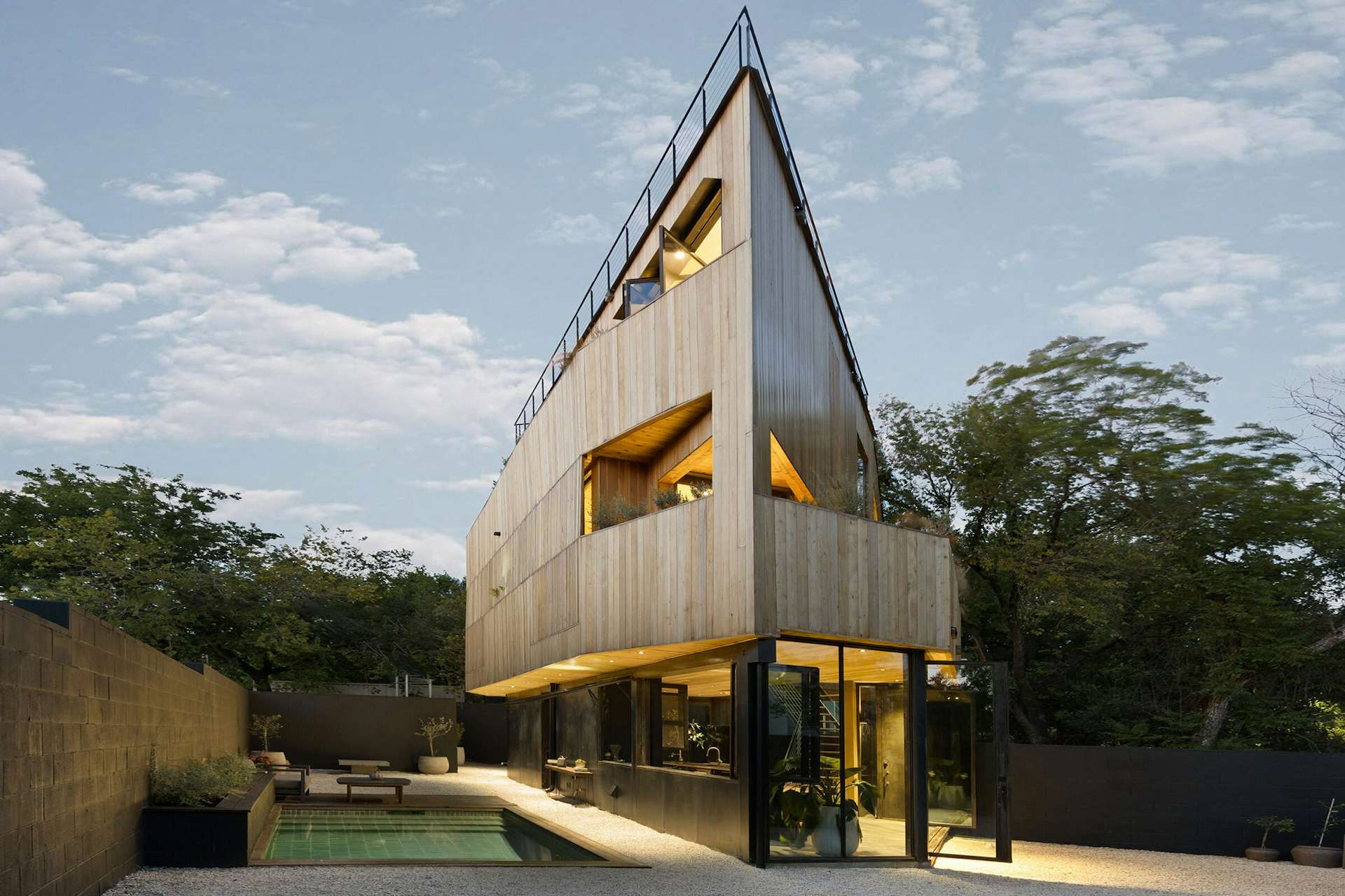 Photo 1 of 10 in This $2.8M Triangular Home in Austin Has Sharp Angles ...