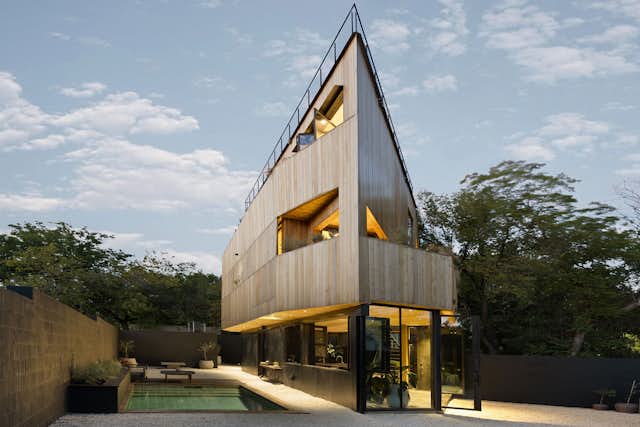 Photo 1 of 10 in This $2.8M Triangular Home in Austin Has Sharp Angles ...