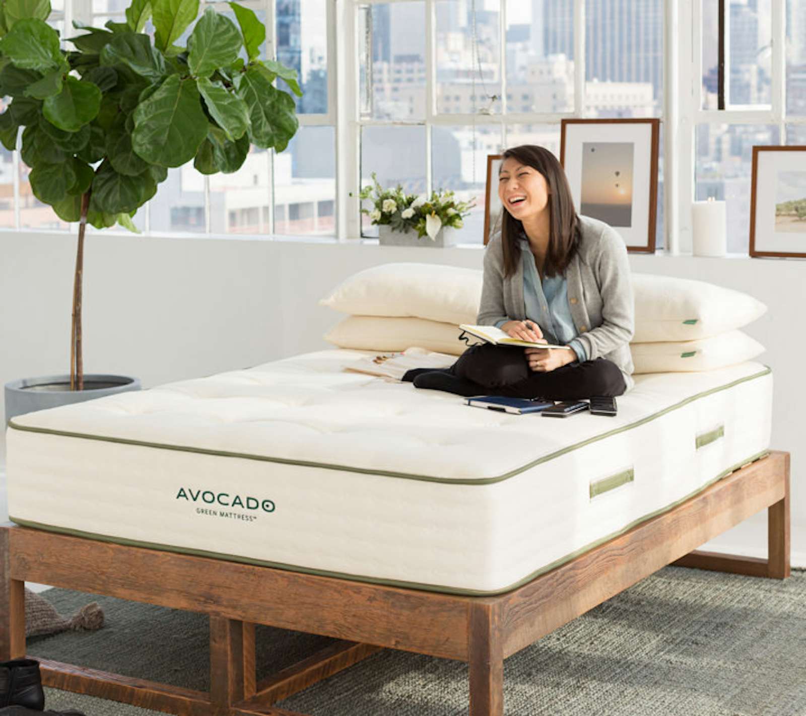 Avocado Eco Wood Bed Frame by Avocado Green Mattress - Dwell