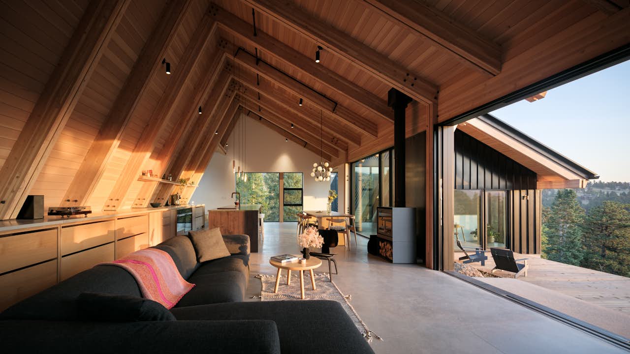 Photo 9 of 18 in Three Tilting A-Frames Form a Net-Zero Mountain ...