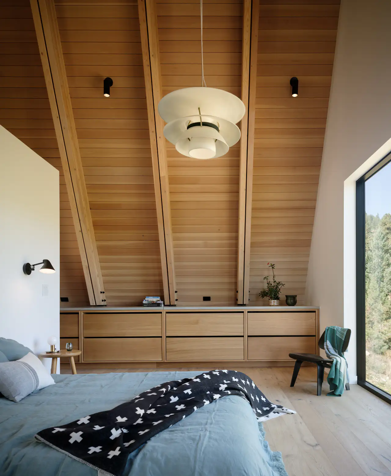 Photo 13 of 18 in Three Tilting A-Frames Form a Net-Zero Mountain ...
