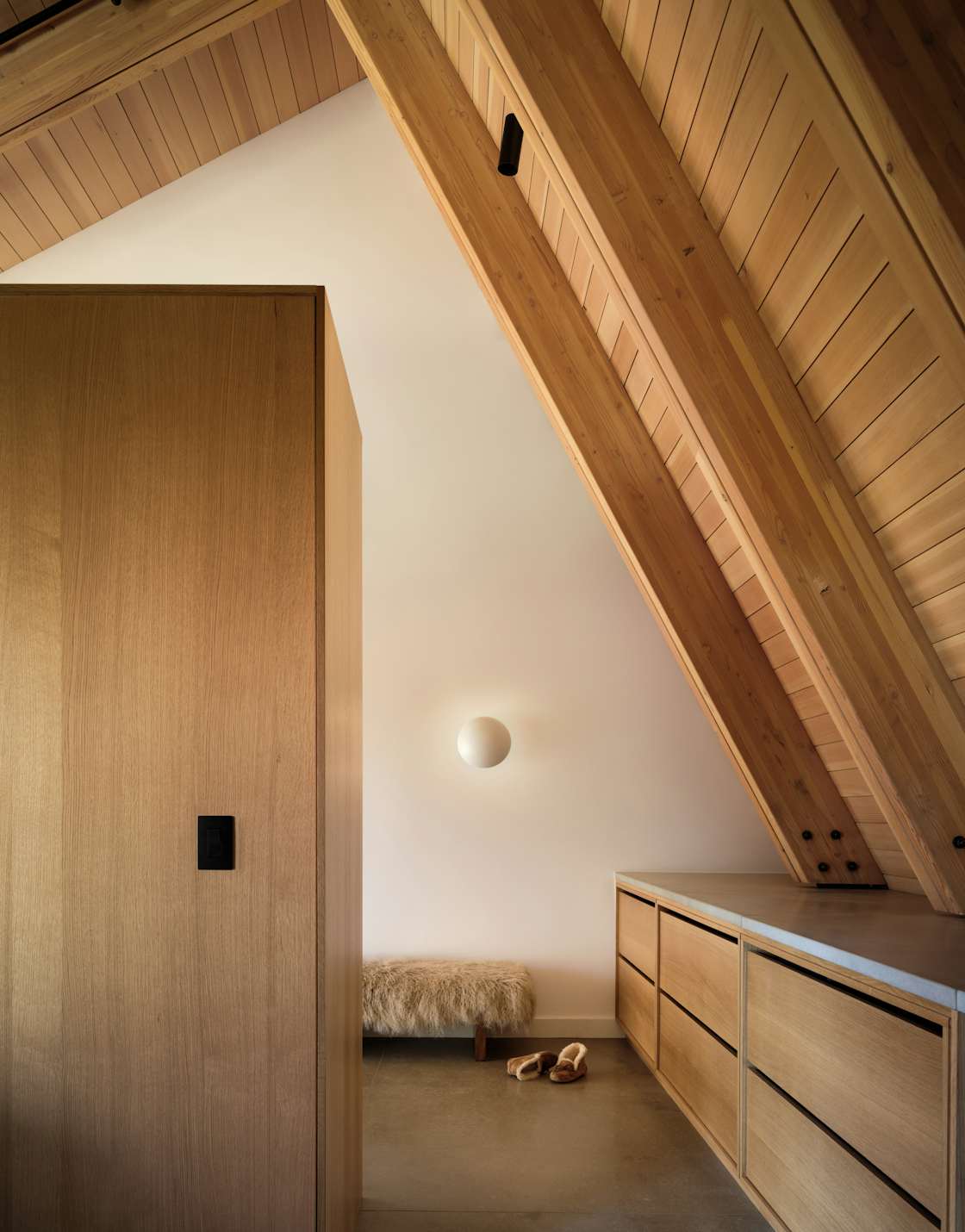 Photo 16 of 18 in Three Tilting A-Frames Form a Net-Zero Mountain ...