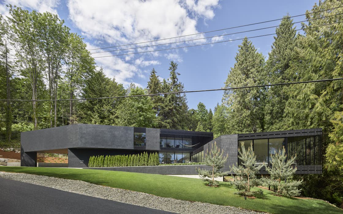 Photo 2 of 7 in This V-Shaped House’s Front Courtyard Opens Up to the ...