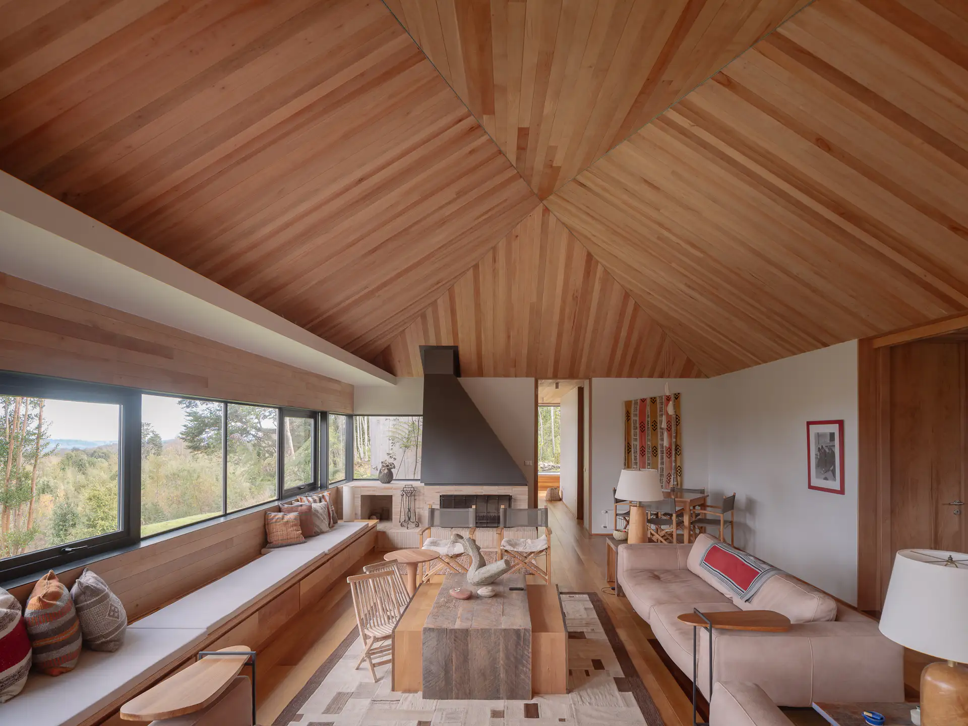 Photo 6 of 17 in A T-Shaped Cabin Hugs a Forested Hillside in Chile - Dwell