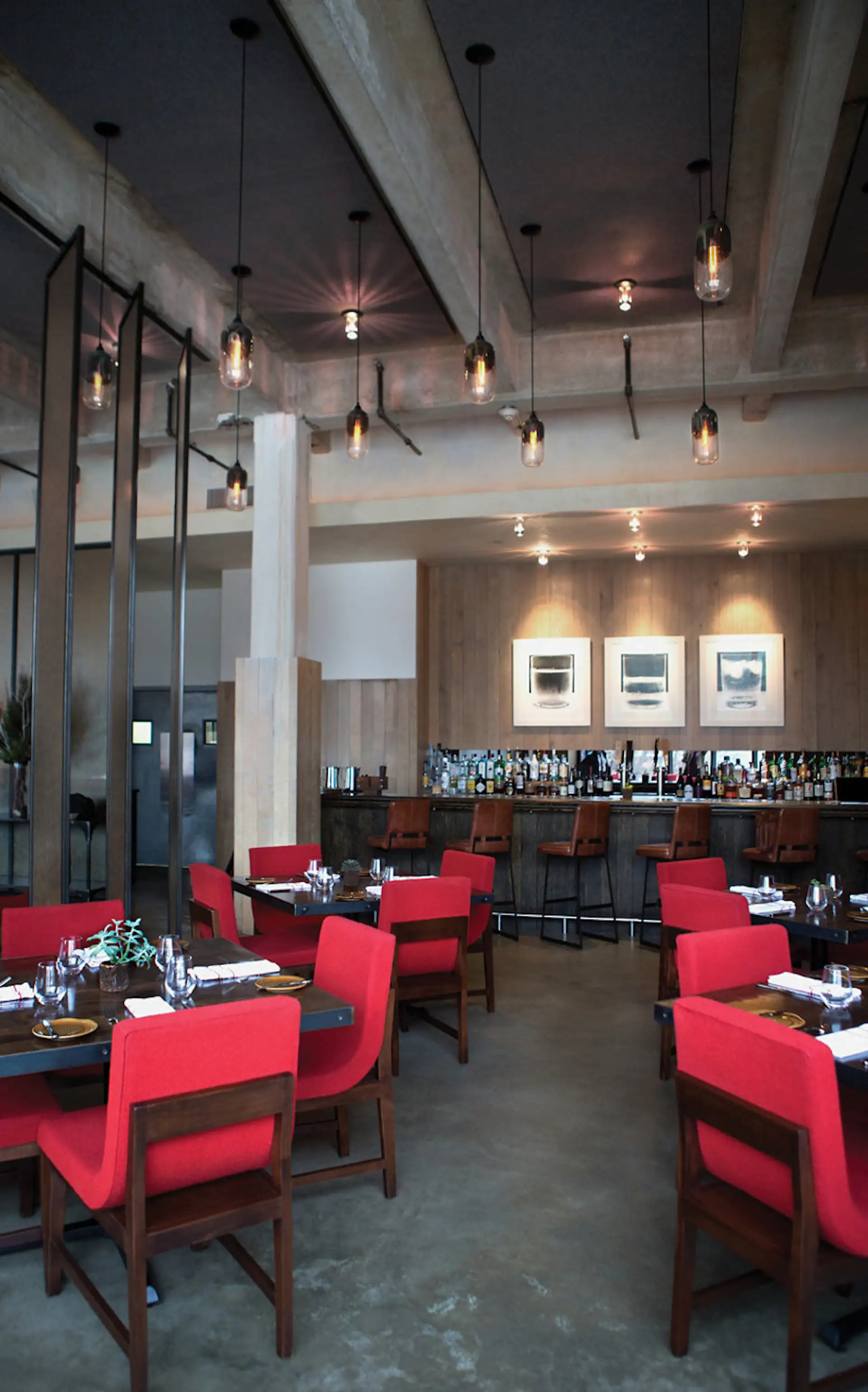Modern Restaurant Lighting at Adorns Creekside Hotel and Bar - Dwell