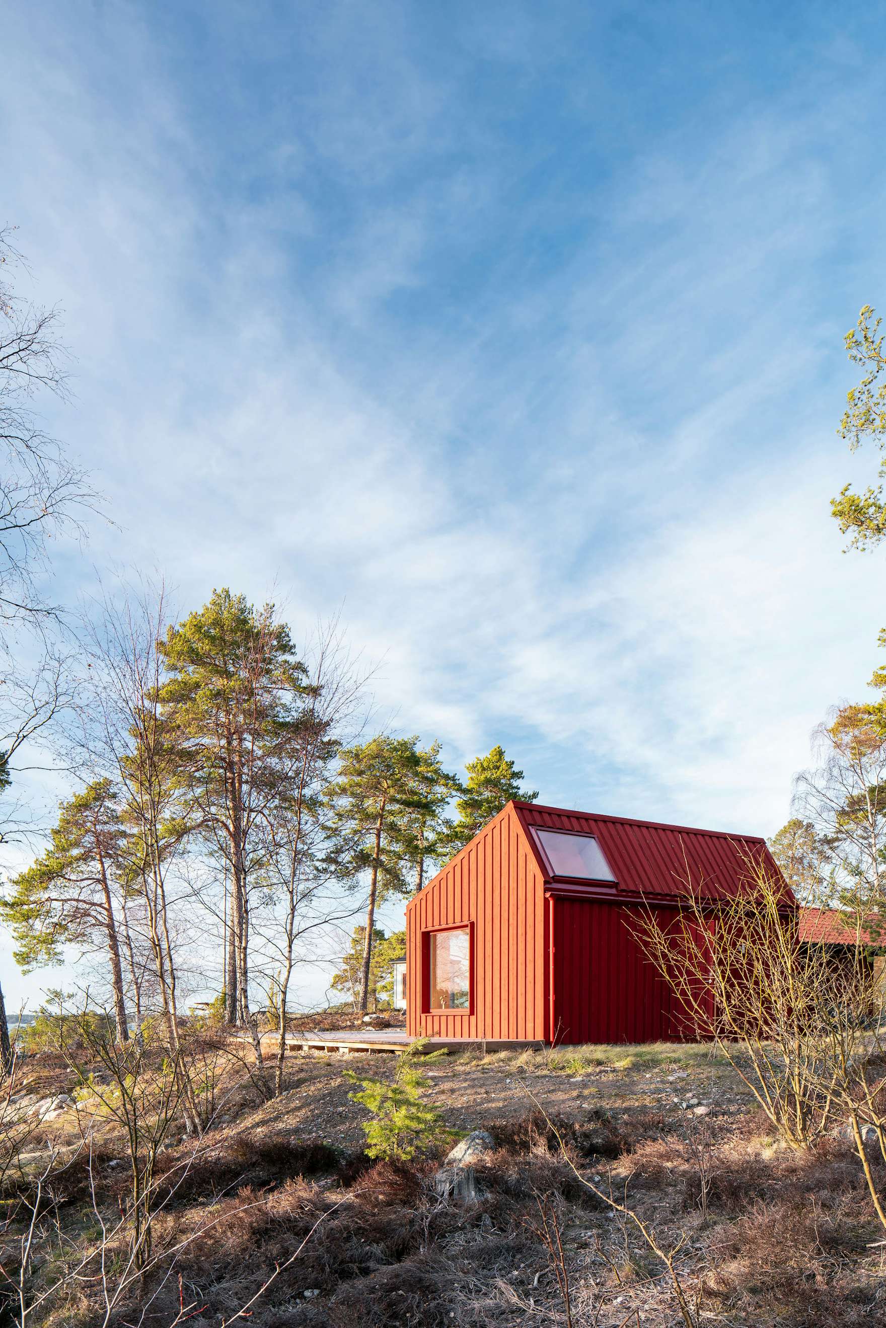 Photo 10 of 13 in A Tiny Cabin in Rural Sweden Pops With Red Pinewood ...