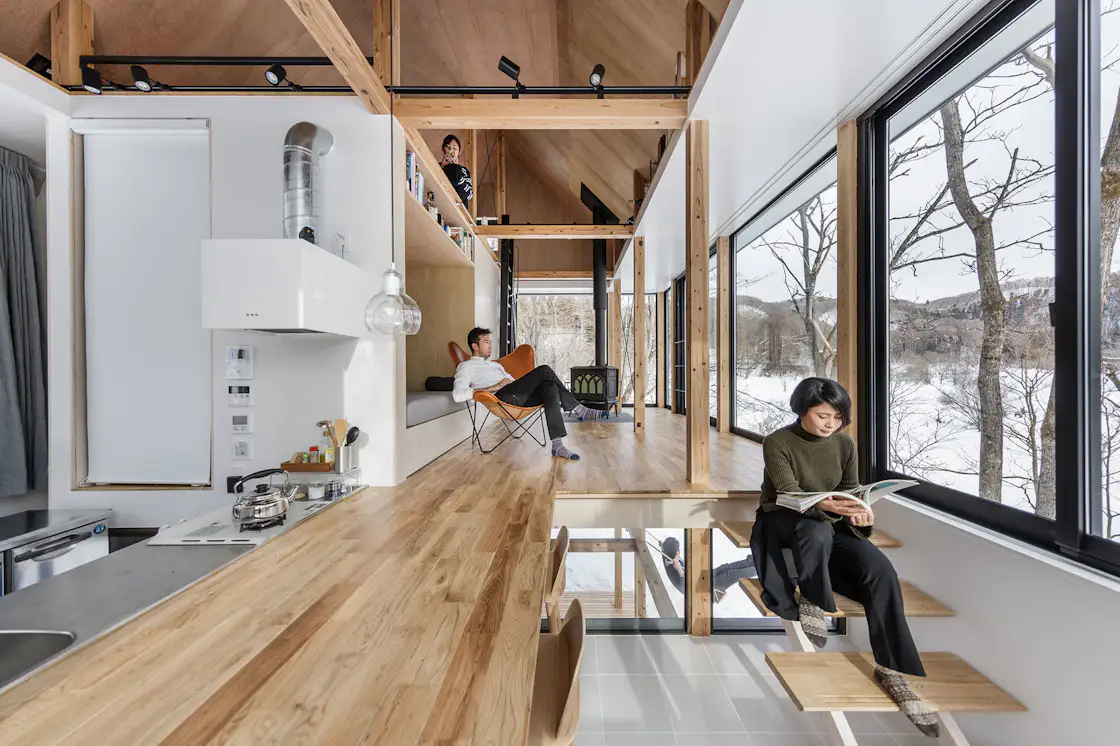 Photo 6 of 13 in Playful Platforms Revamp This Japanese Lake House Into ...