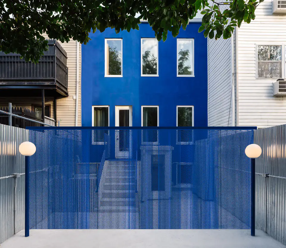 An All-Blue House in Bushwick Brings Big Color to the Neighborhood - Dwell