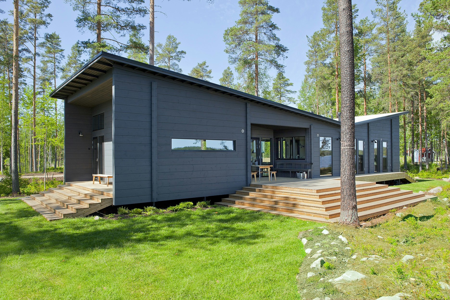 Modern Log Cabin Custom Built Nsm Modern Blufftop Nevada Home Soaks In