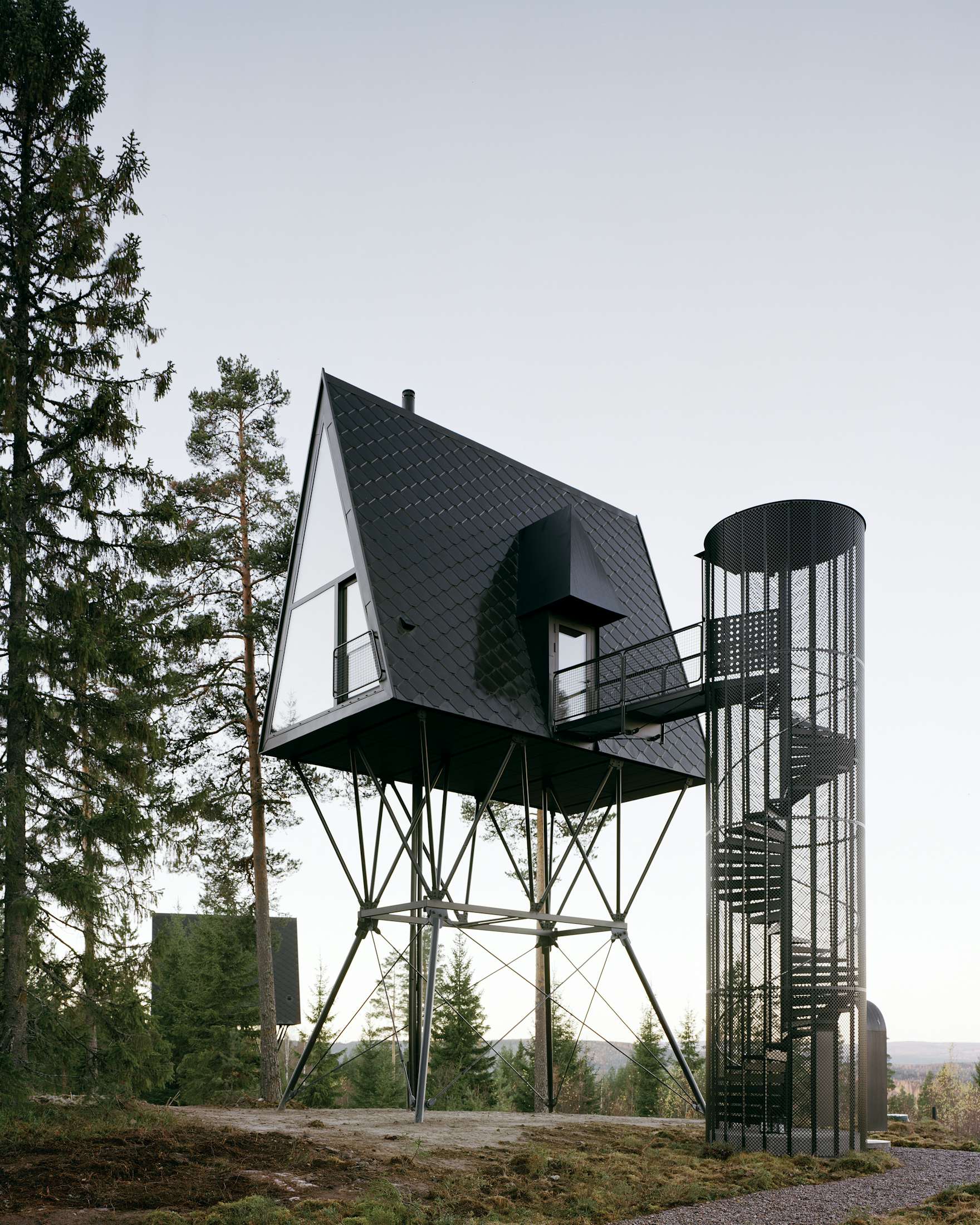 These Nordic A-Frame Cabins Offer Thrilling Treetop Views - Dwell