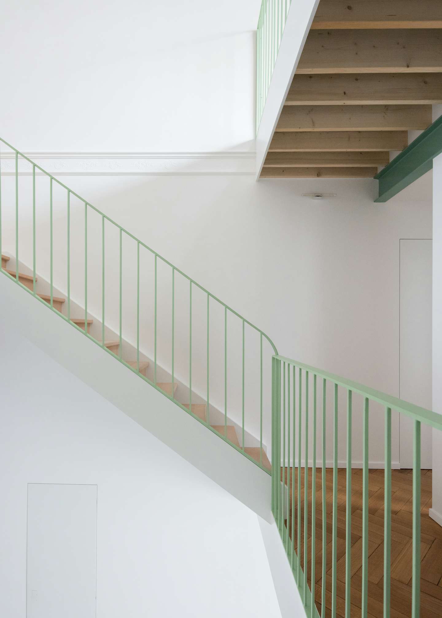 A Mint-Green Staircase Adds Radiant Color to This Restored Townhouse ...
