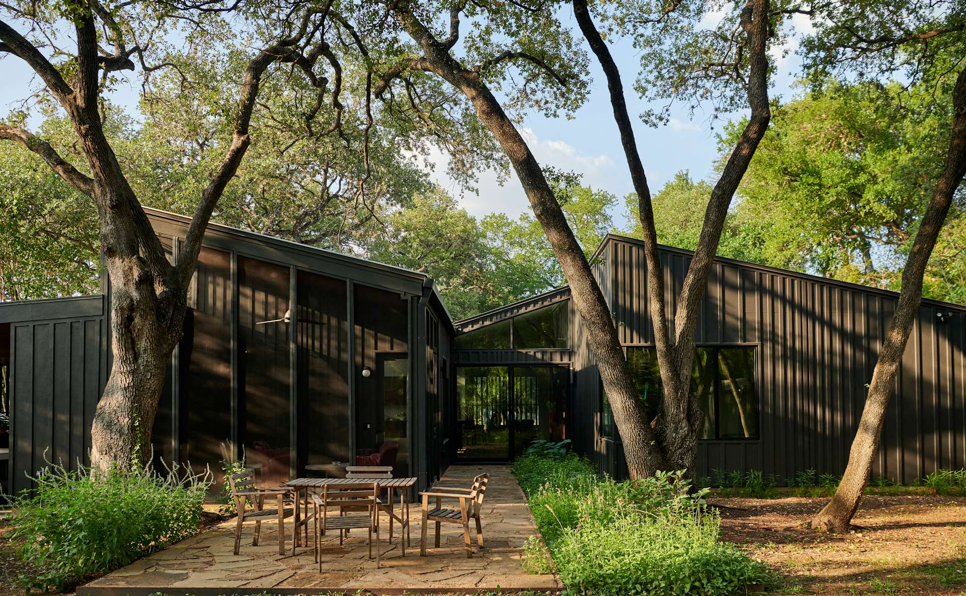 Photo 3 of 11 in An Angular Austin Home Makes Way For Heritage Oak ...
