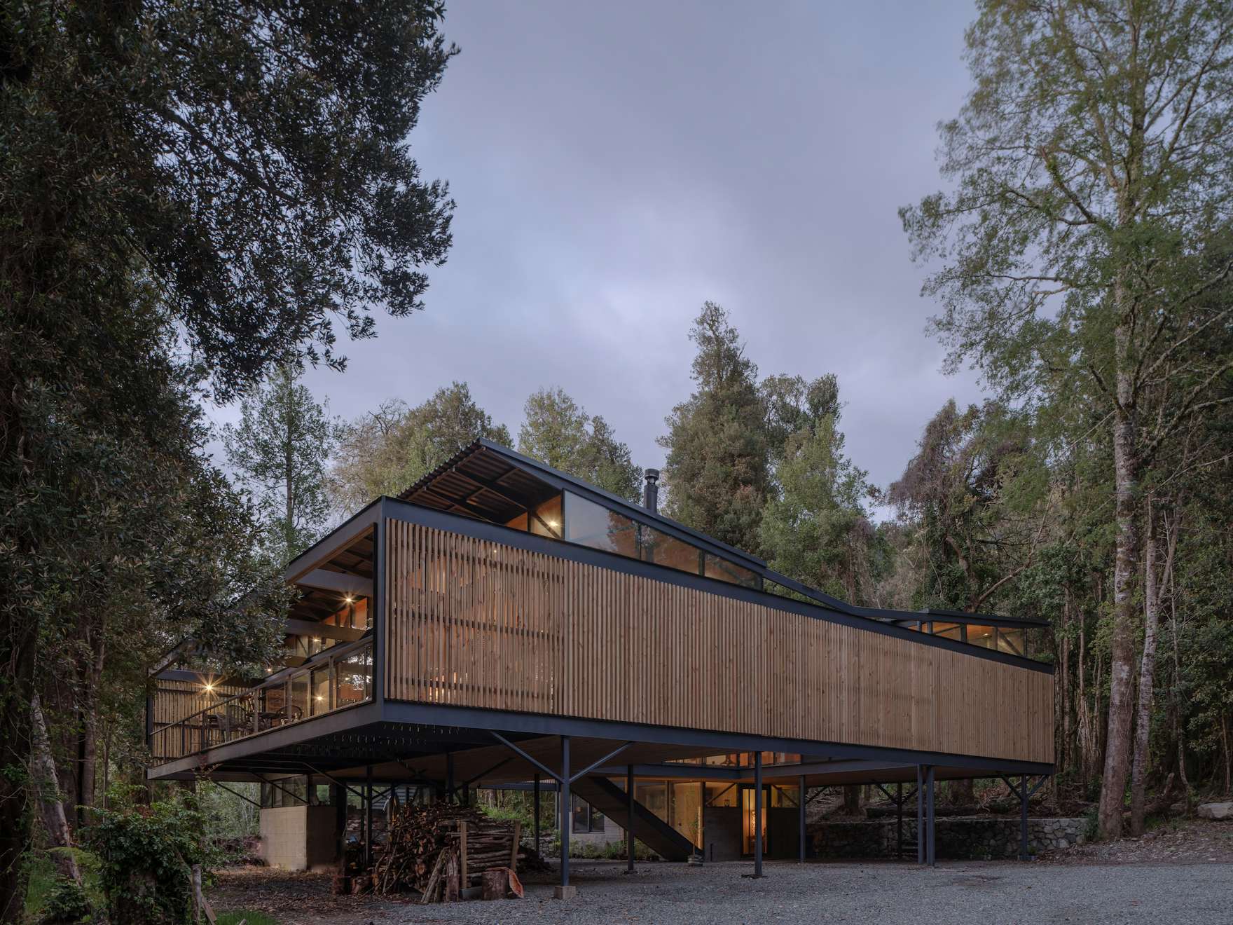 Photo 7 of 10 in This Forest Home in Chile Is Elevated to Float Among ...