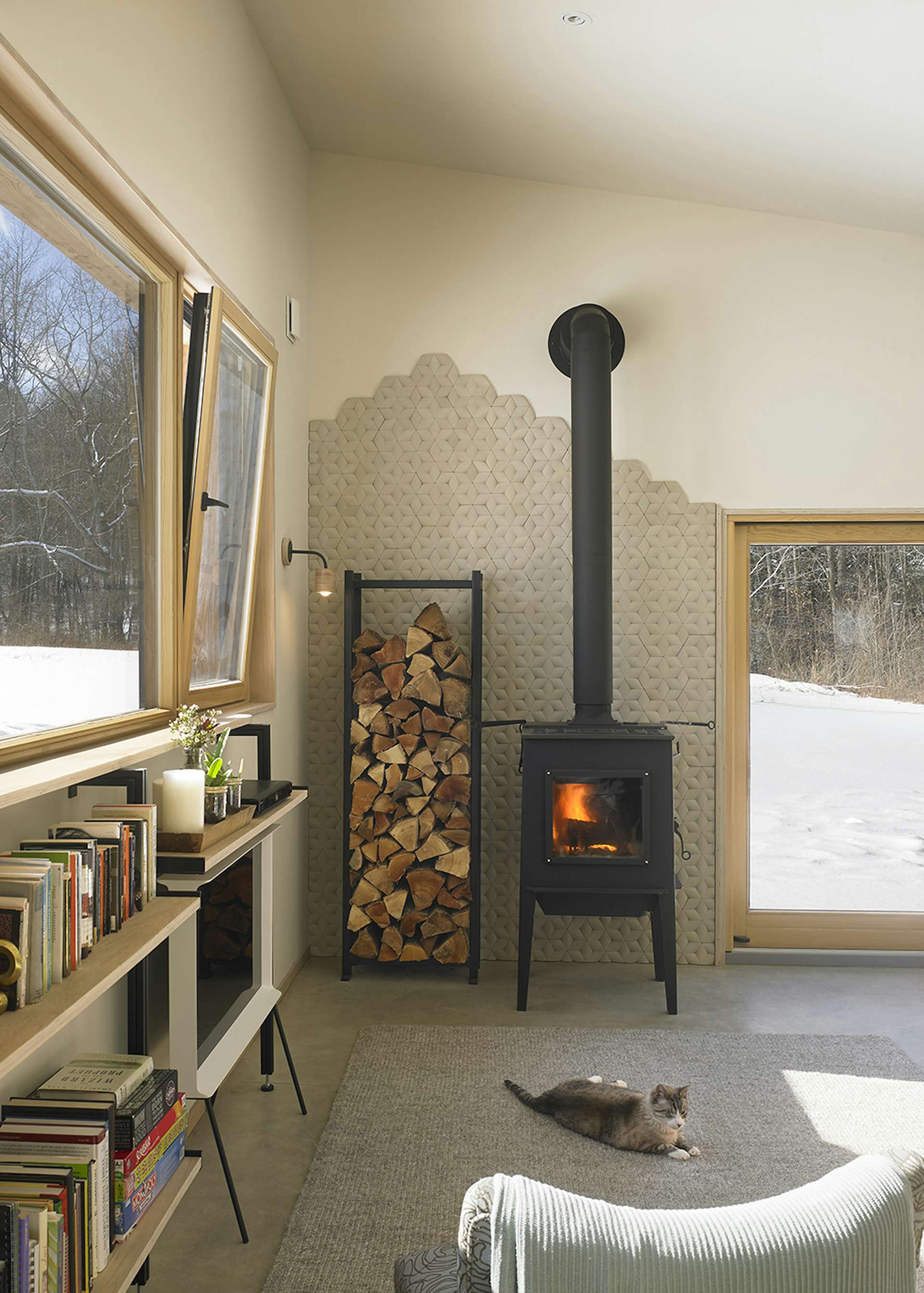 Photo 9 of 29 in 29 Ideas for Stylishly Stacking Firewood This Fall - Dwell