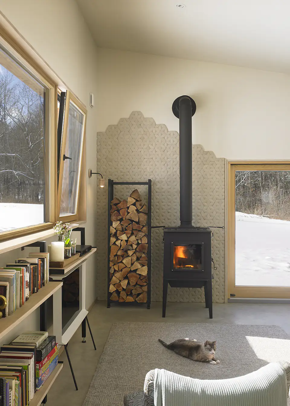 Photo 9 of 29 in 29 Ideas for Stylishly Stacking Firewood This Fall - Dwell