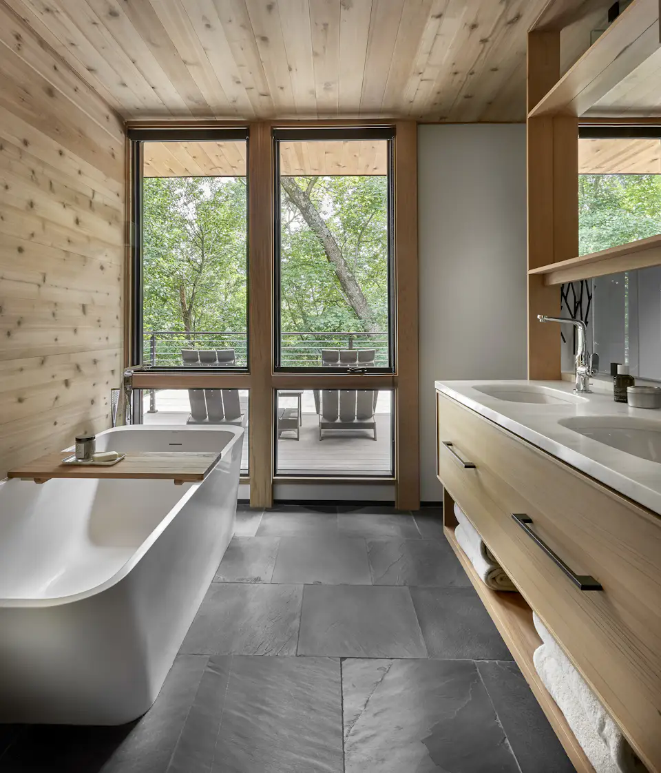 A Matte Black Cabin Strikes the Perfect Balance Between Rustic and ...