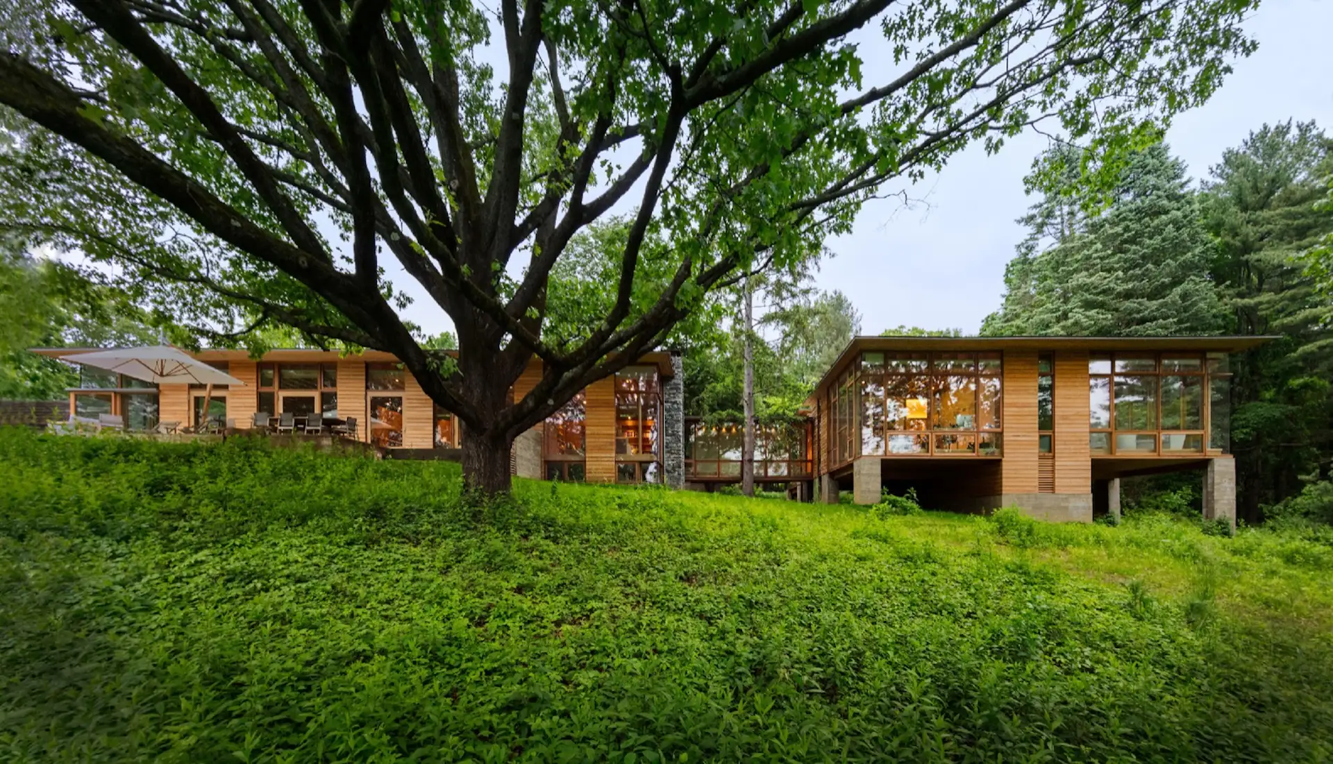 This Striking Net-Zero Home Wraps Around a Serene Pond - Dwell