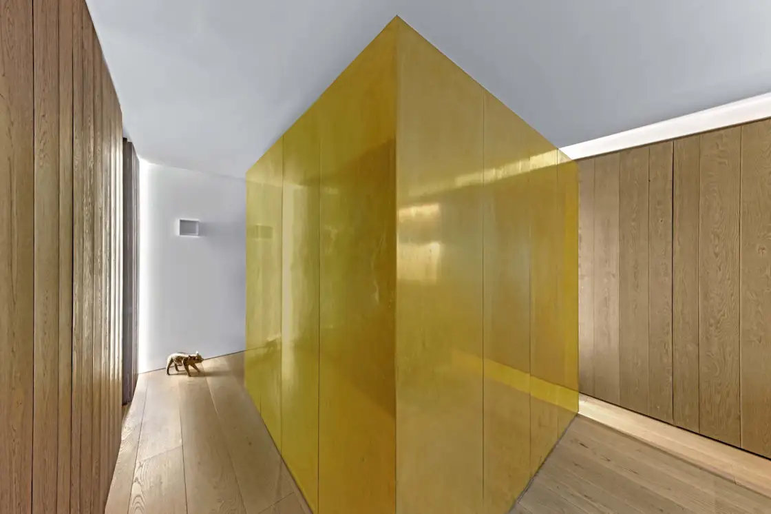Photo 1 of 10 in A Giant Golden Cube Hides the Bedroom in This Tiny ...