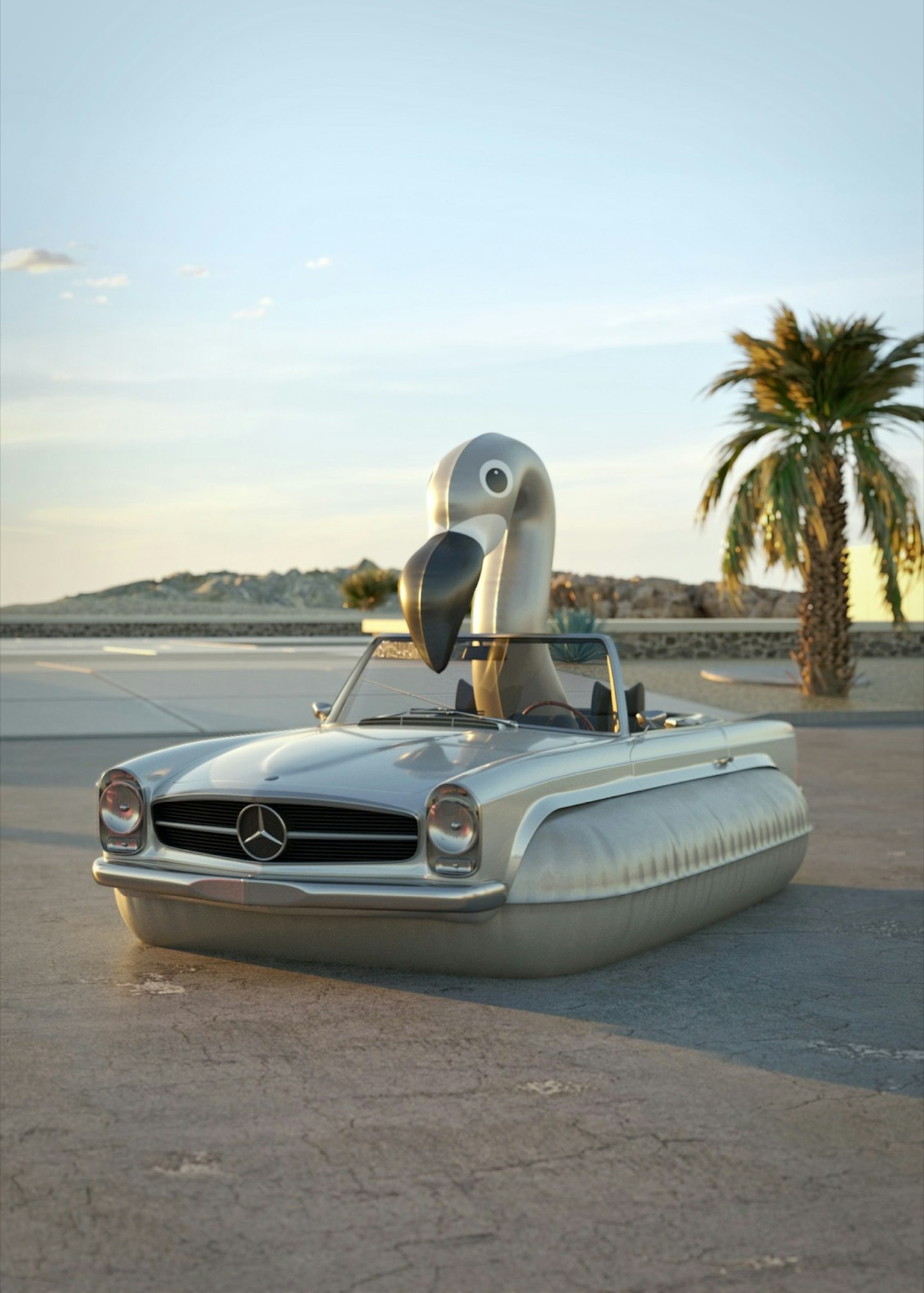 Photo 2 of 9 in Vintage Cars Meet Pool Floaties in This Artist’s Kooky ...