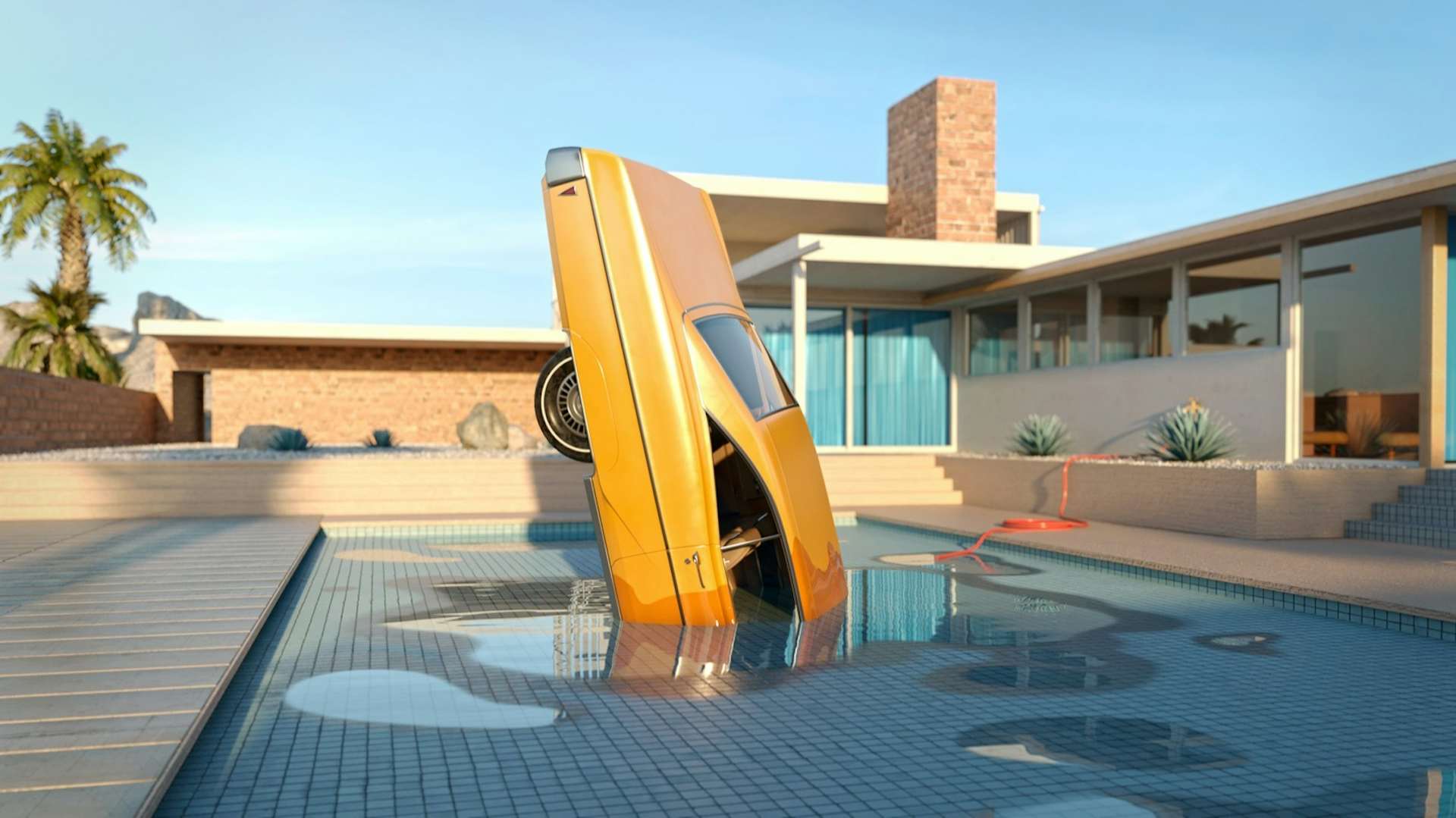 Photo 3 of 9 in Vintage Cars Meet Pool Floaties in This Artist’s Kooky ...