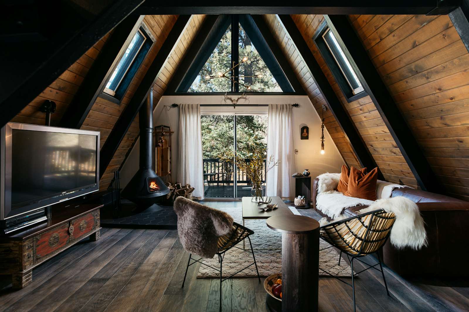Big Bear A-Frame Receives Boho Eclectic Transformation (17 Photos) - Dwell