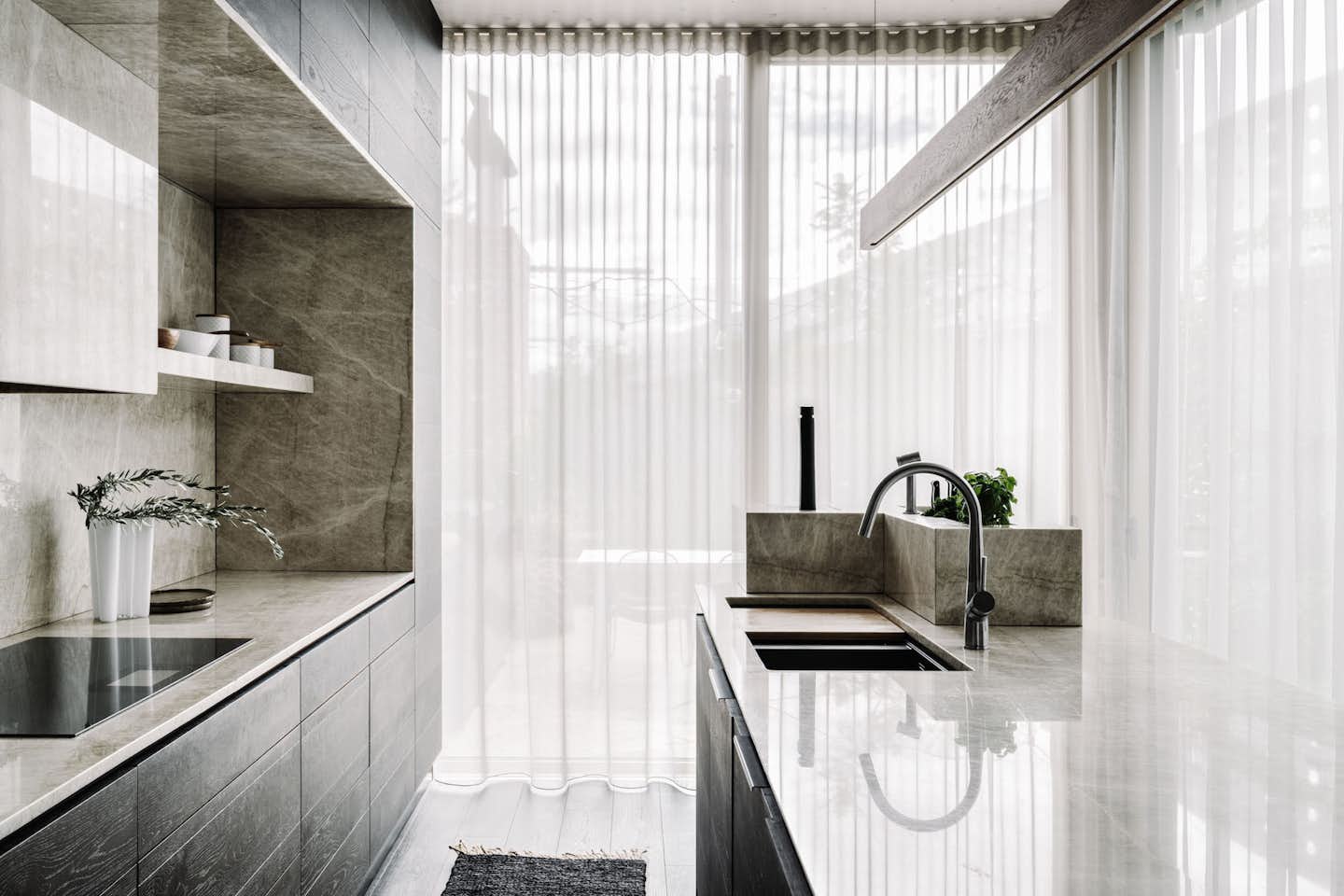 Photo 9 of 29 in A Striking Black Residence Energizes a Neglected Lot ...