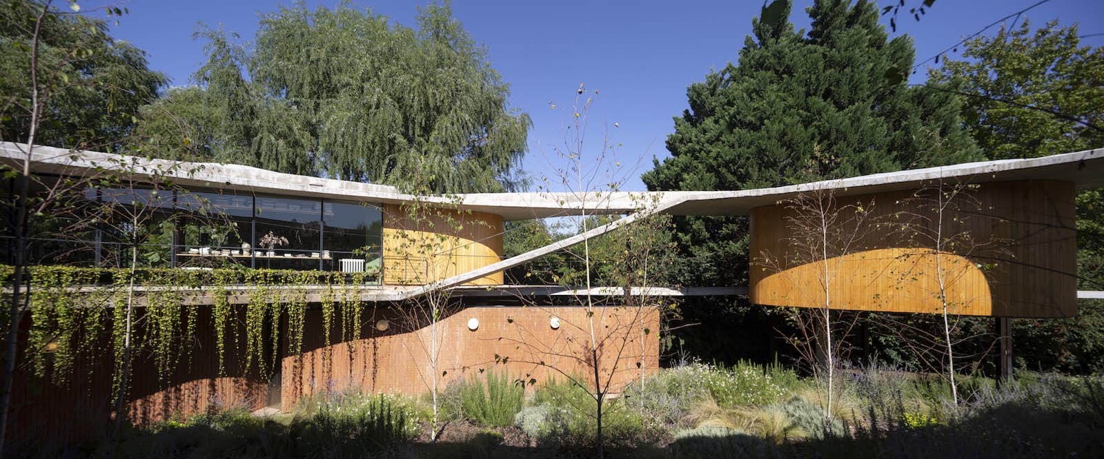 Photo 3 of 18 in A Swooping Concrete Canopy Crowns a Pavilion-Style ...