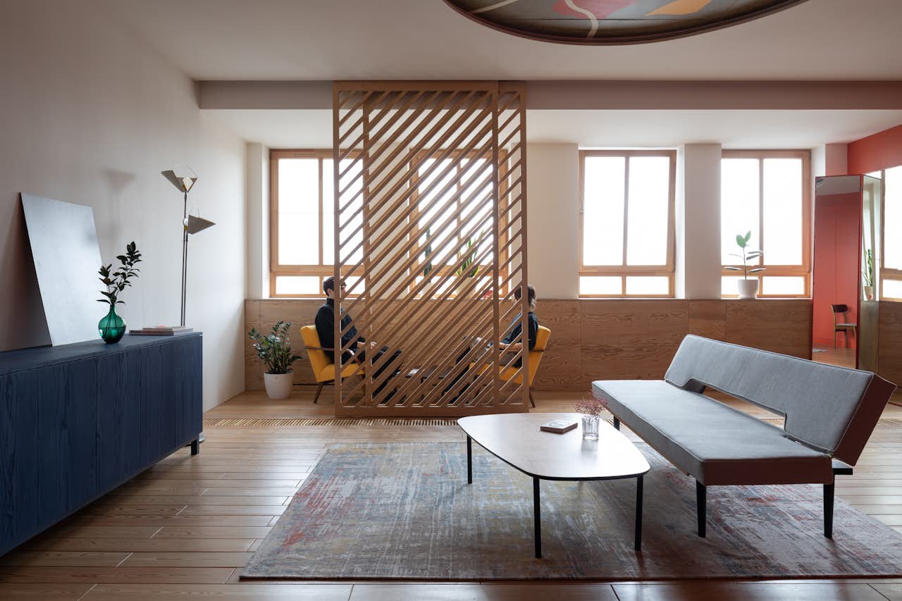 Photo 2 of 11 in A Moscow Apartment Uses Bold Color to Channel Moroccan ...