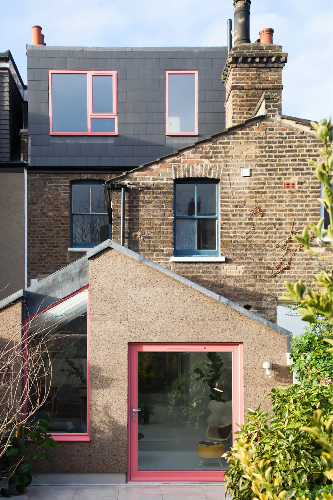 Photo 3 of 17 in A Cork-Clad Extension With Playful Pink Trim Is the ...