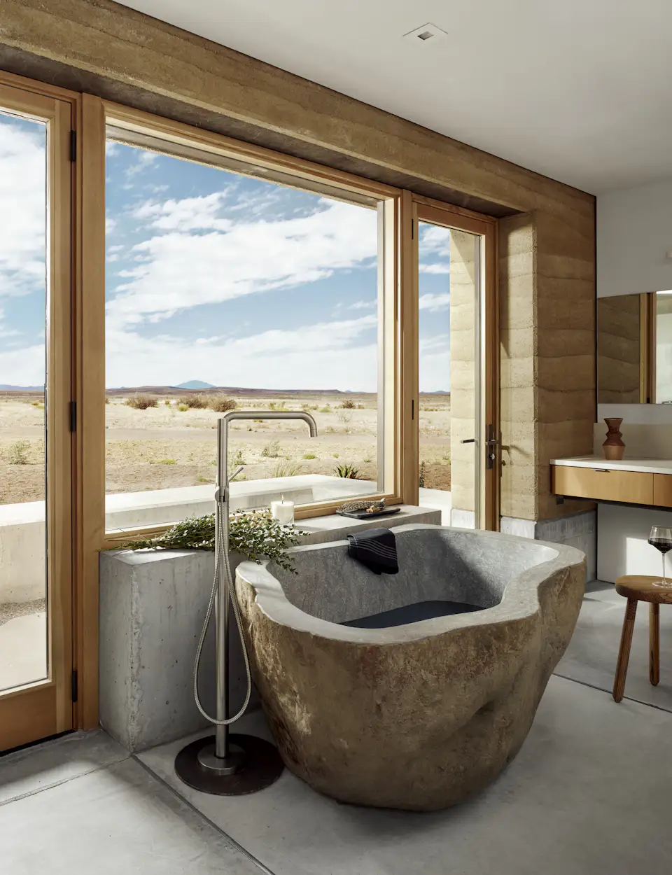 Photo 14 of 22 in Monolithic Rammed Earth Walls Keep This Marfa Ranch ...