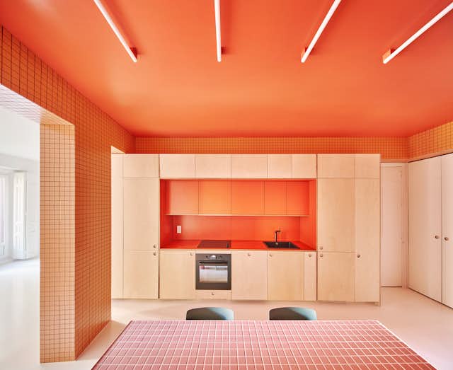 Photo 6 of 16 in ’80s-Inspired Neon Tile Gives a Madrid Apartment a ...