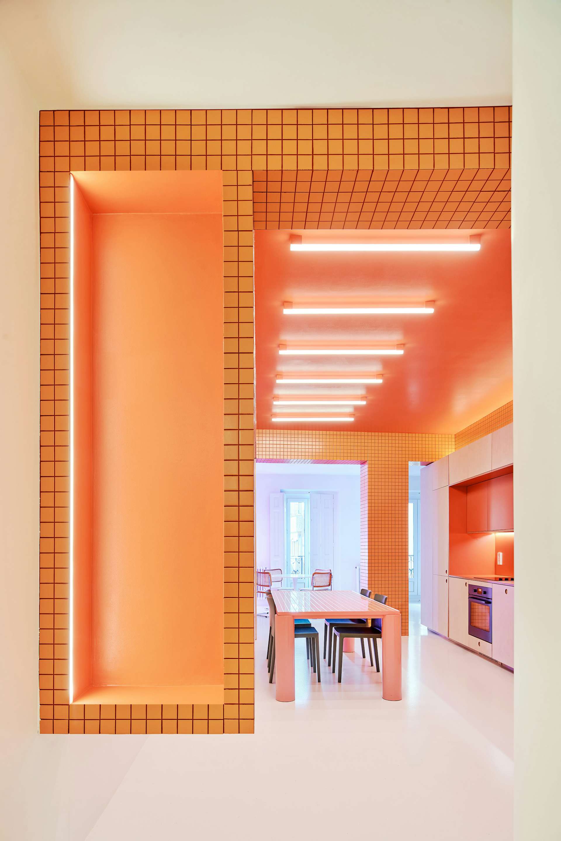 Photo 6 of 16 in ’80s-Inspired Neon Tile Gives a Madrid Apartment a ...