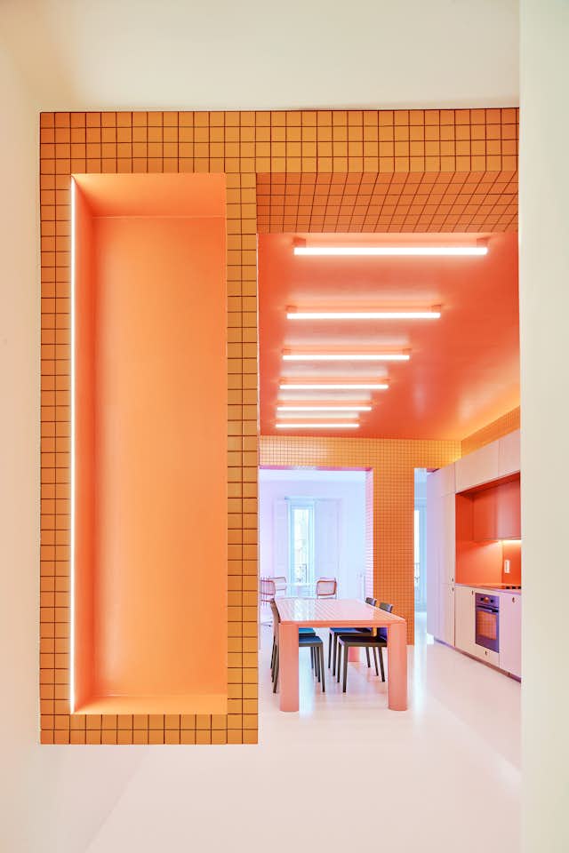 Photo 6 of 16 in ’80s-Inspired Neon Tile Gives a Madrid Apartment a ...