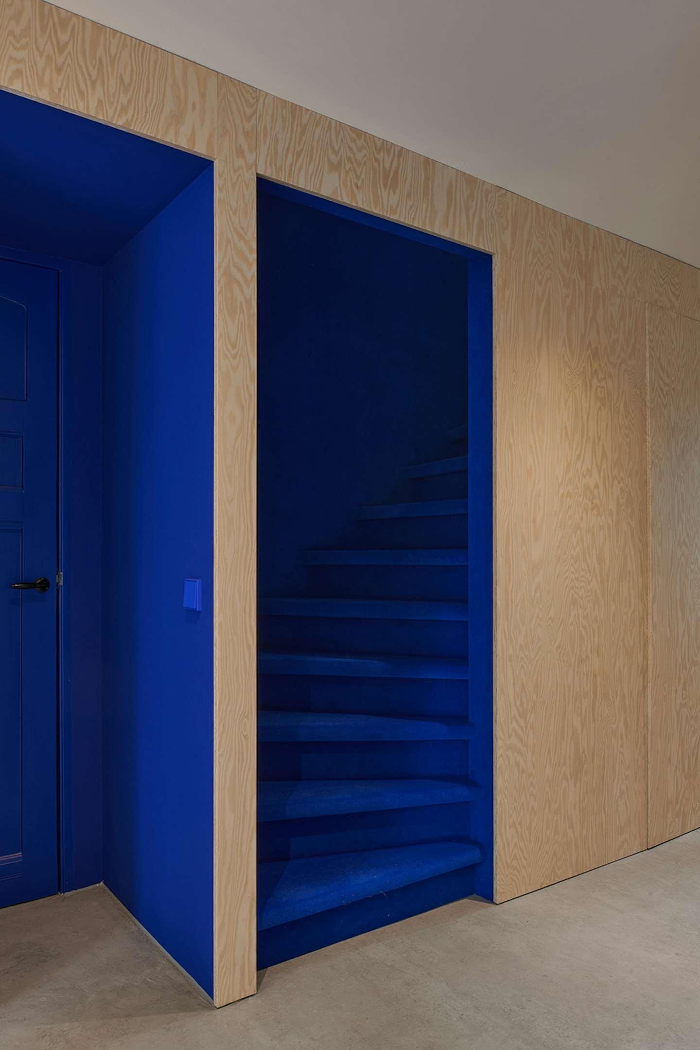 Photo 8 of 11 in A Blue Felt Stair Pops in This Rustic Rotterdam Home ...