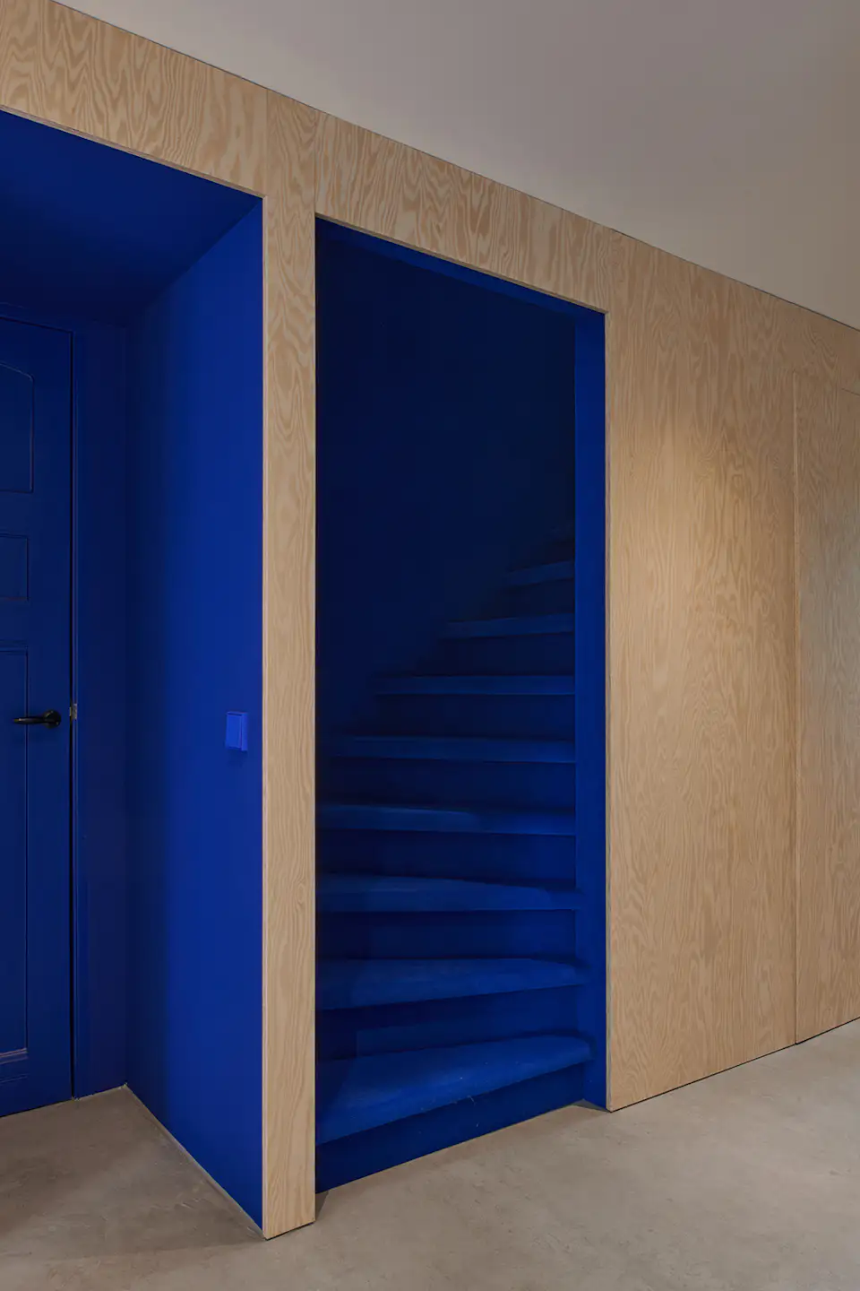Photo 8 of 11 in A Blue Felt Stair Pops in This Rustic Rotterdam Home ...