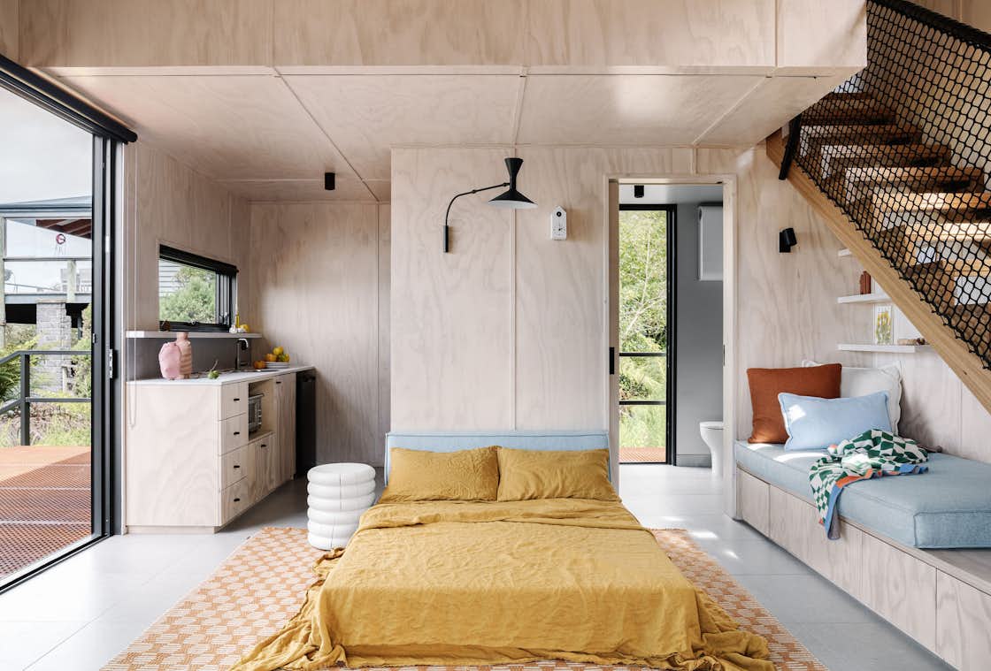 A Colorful Mural Makes a Large Impact on This Tiny Coastal Retreat - Dwell