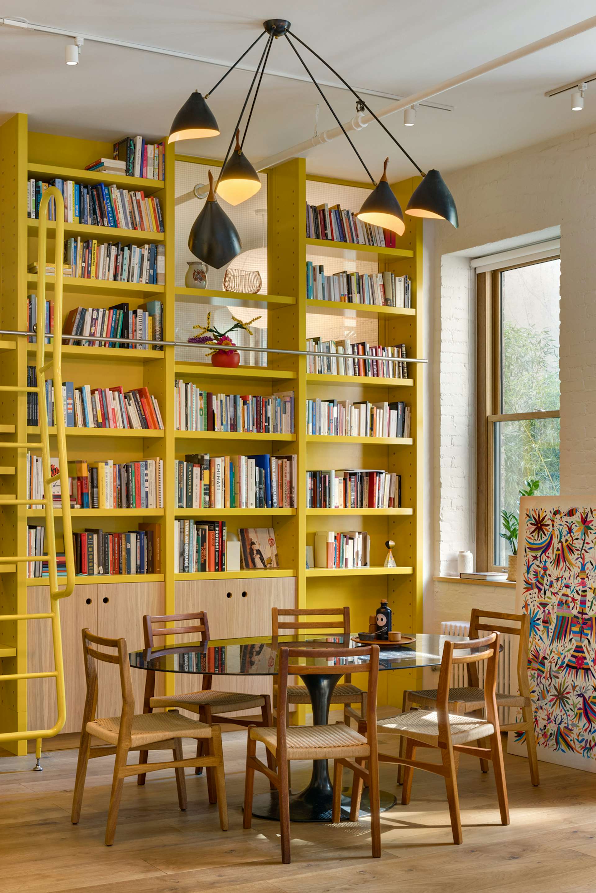 Photo 4 of 15 in A Yellow Floor-to-Ceiling Library Wall Brightens Up ...