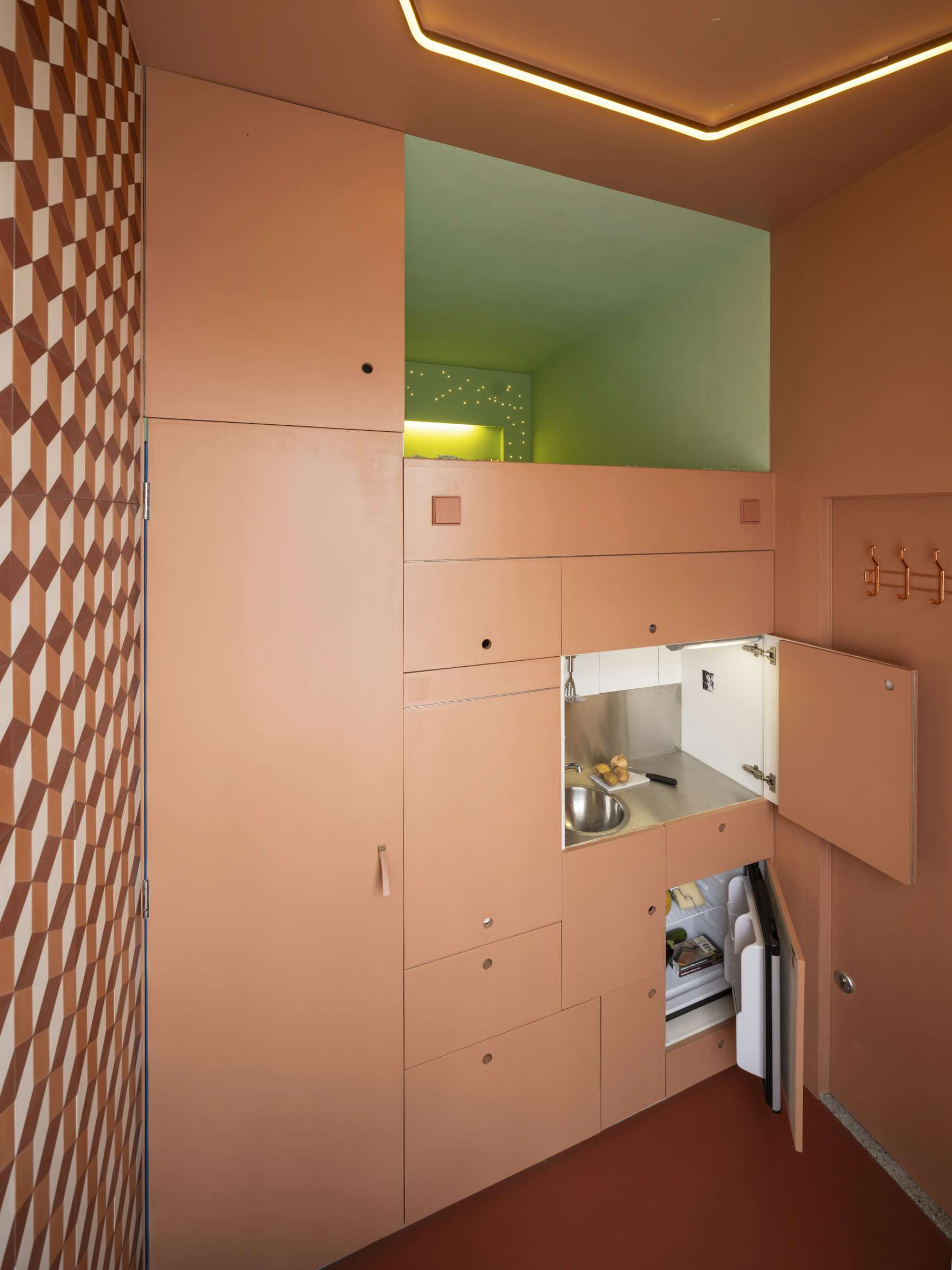 Photo 8 of 13 in This 75-Square-Foot Apartment Fits Two Infrared Saunas ...