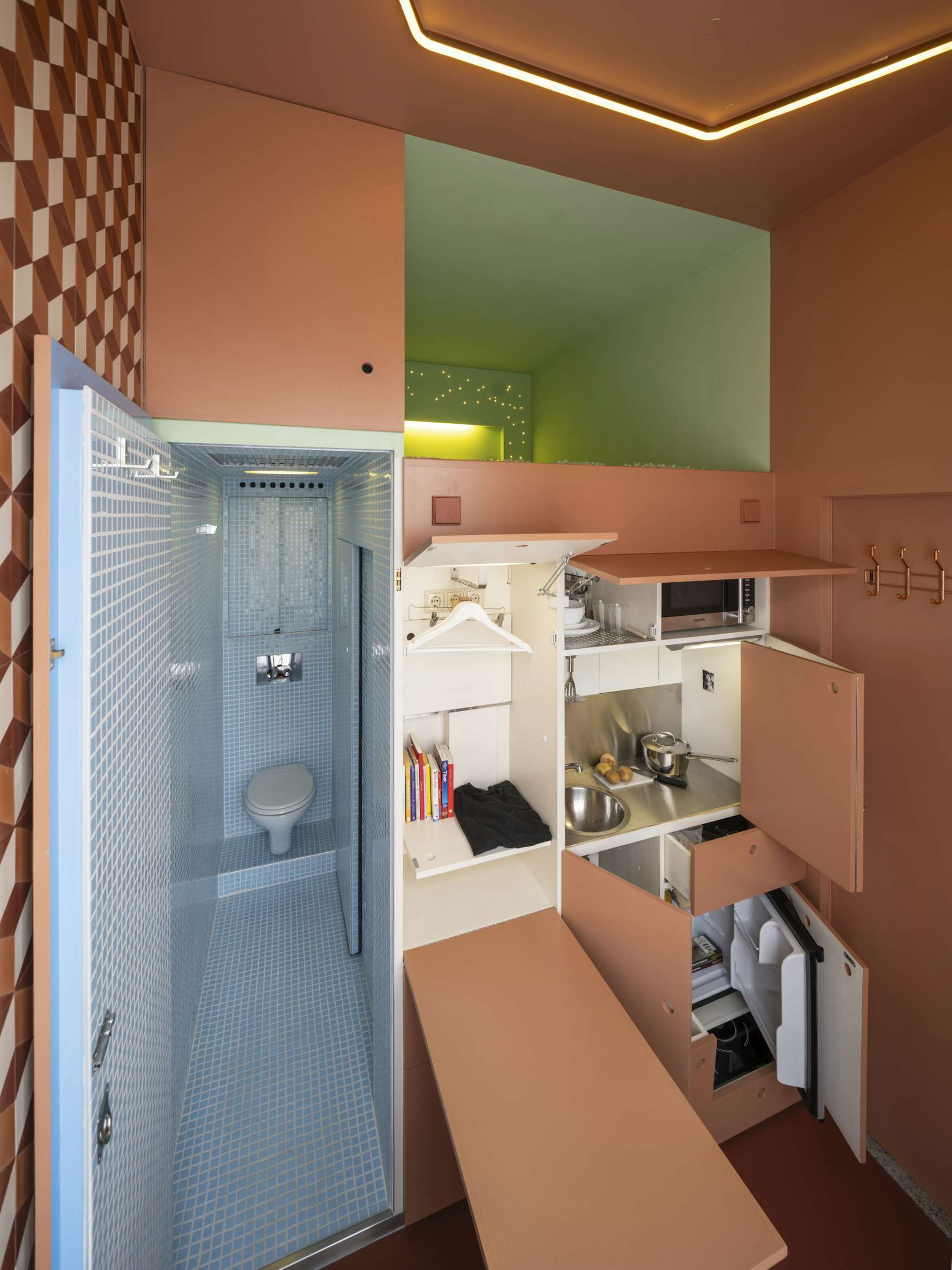 Photo 8 of 13 in This 75-Square-Foot Apartment Fits Two Infrared Saunas ...