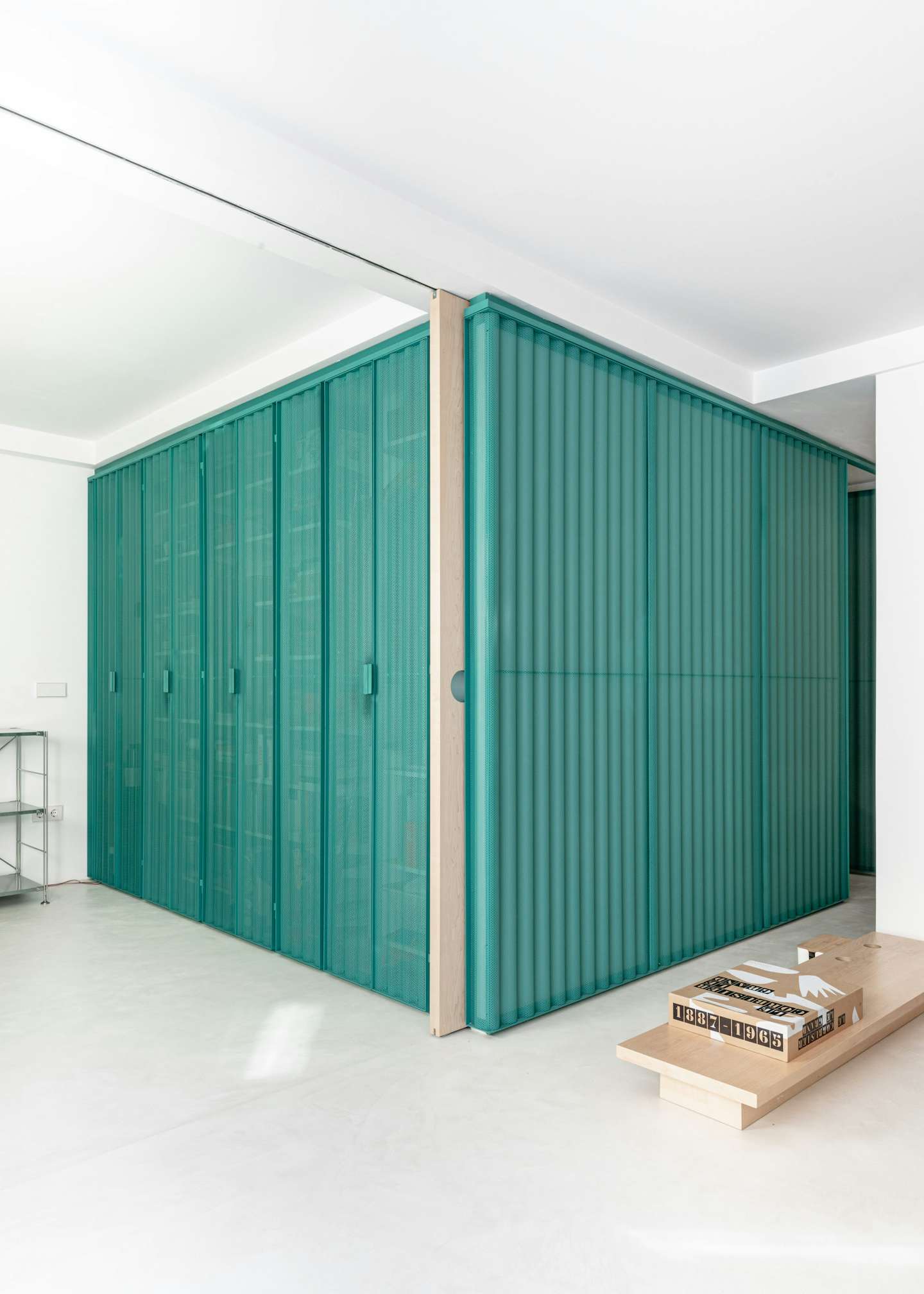 Photo 6 of 13 in A Perforated Metal Box Hides the Bathroom in This ...