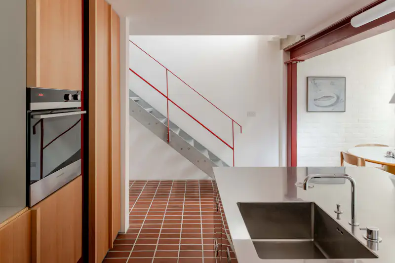Photo 3 of 15 in Red Steel and Brick Enliven a ’70s Row House ...